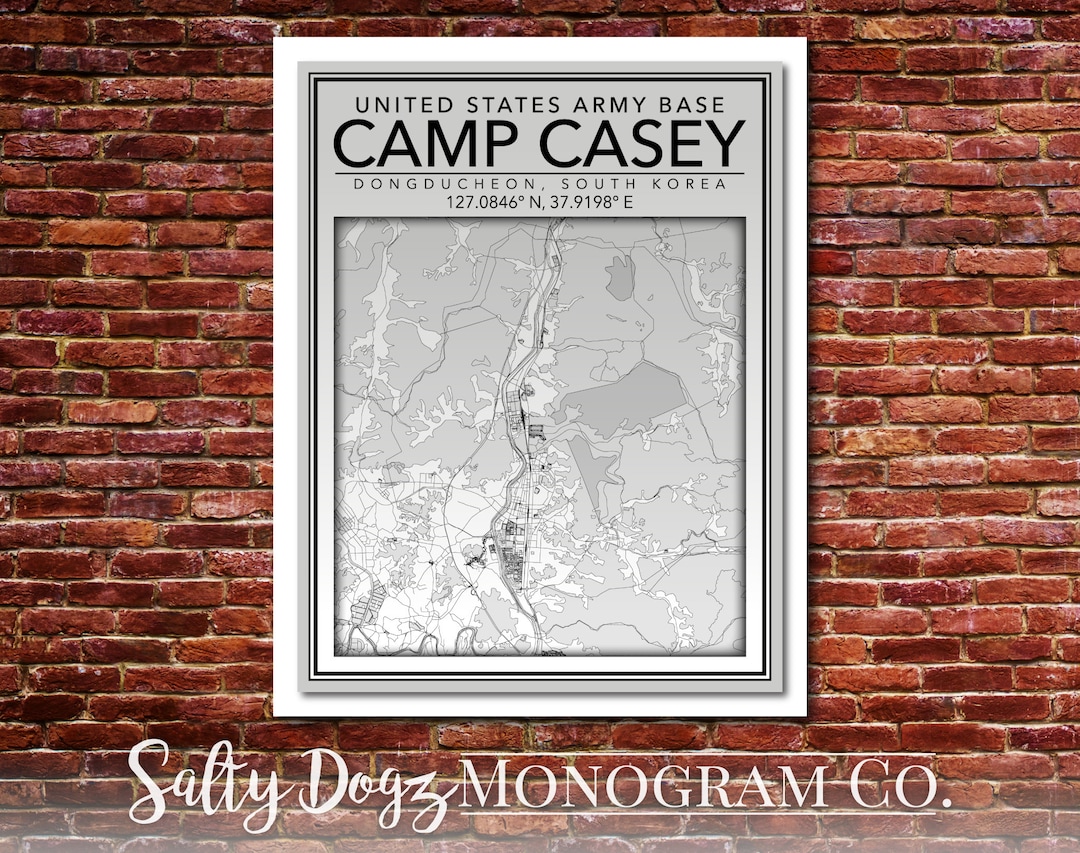 Wall Art Map Print of United States Army Base Camp Casey! - Etsy
