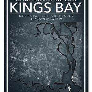 Wall Art Map Print of Naval Submarine Base Kings Bay! - Etsy