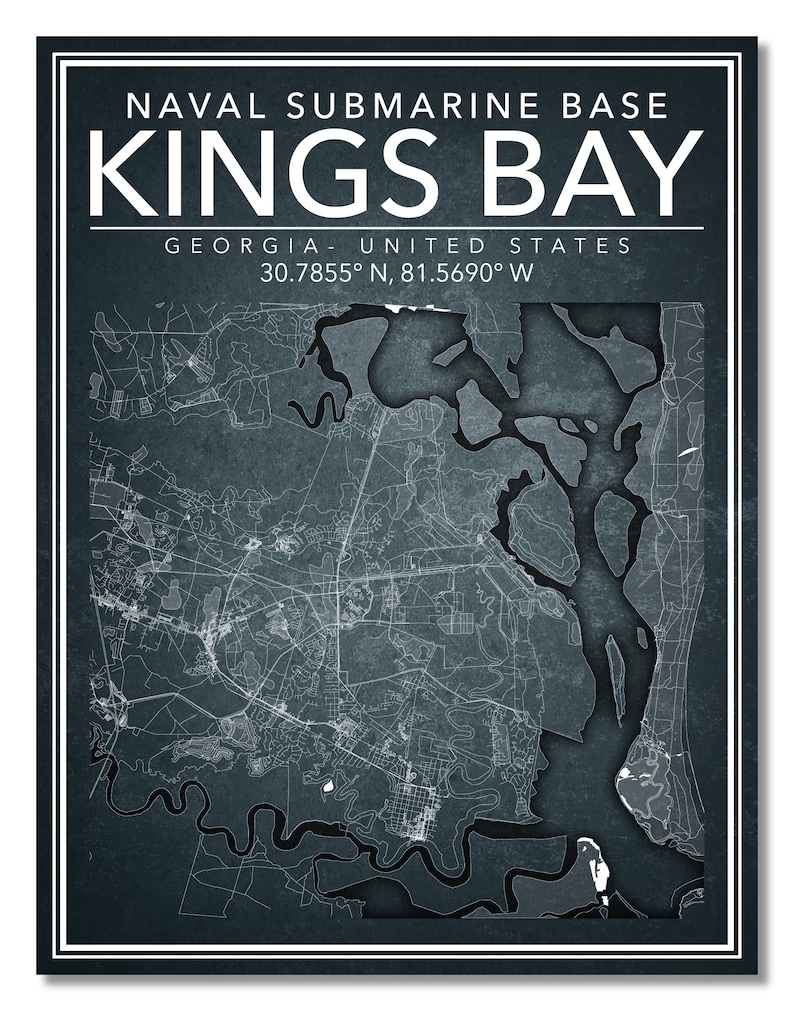 Wall Art Map Print of Naval Submarine Base Kings Bay! - Etsy