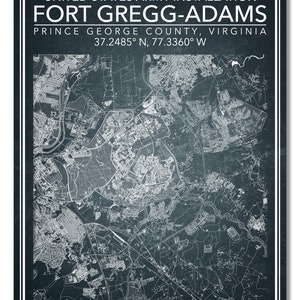 Wall Art Map Print of United States Army Installation Fort Greg-adams ...