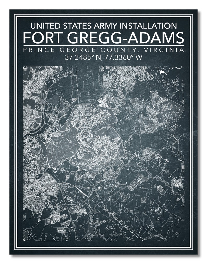 Wall Art Map Print of United States Army Installation Fort Greg-adams ...
