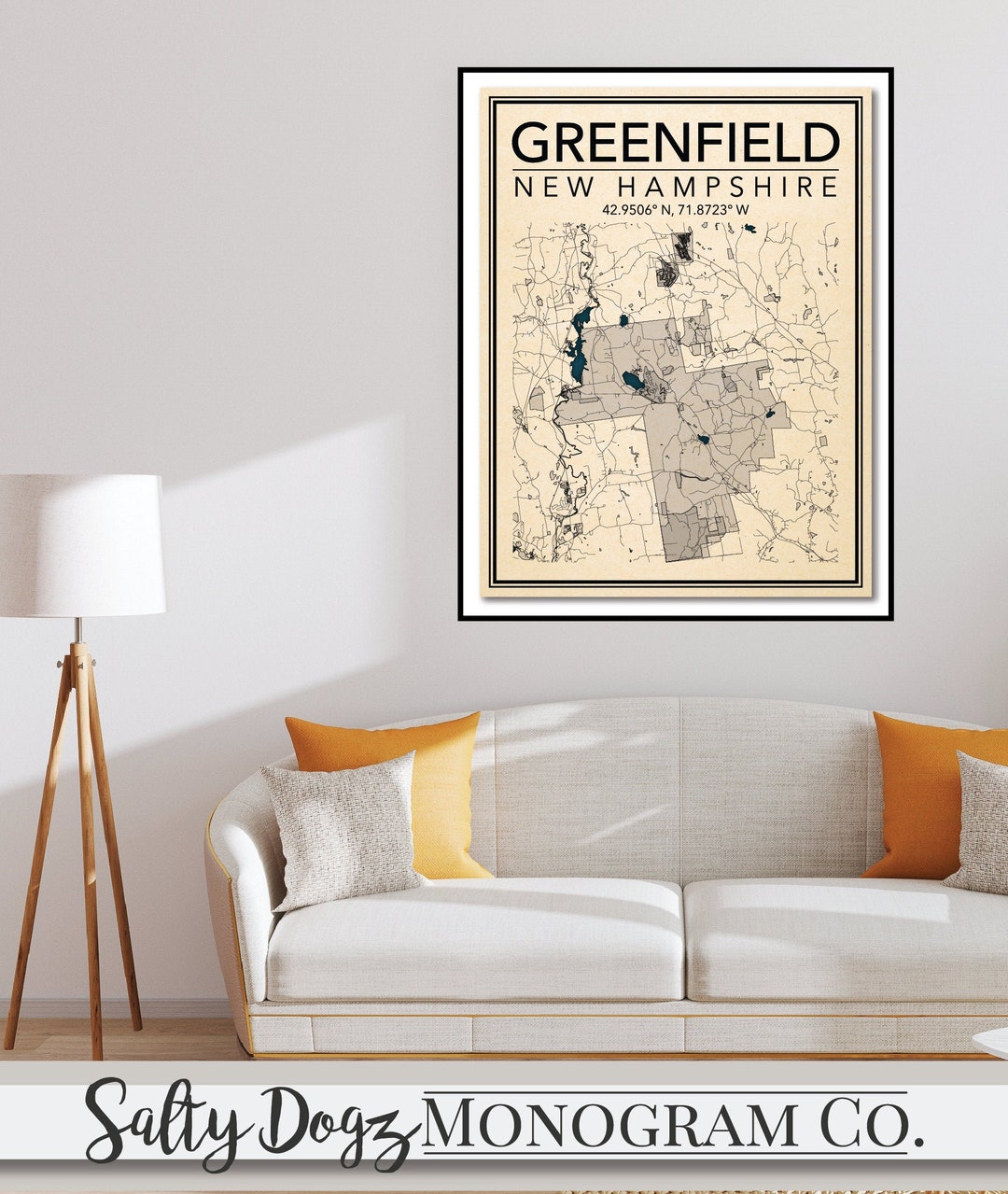 Wall Art Map Greenfield, New Hampshire!!! - Etsy