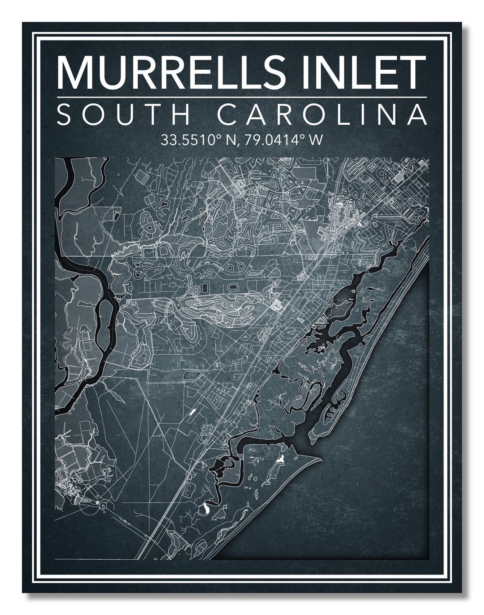 Wall Art Map of Murrells Inlet, South Carolina!!! - Etsy