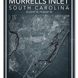 Wall Art Map of Murrells Inlet, South Carolina!!! - Etsy