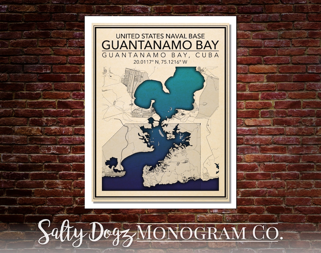 Wall Art Map of United States Naval Guantanamo Bay. - Etsy