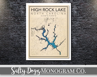 High Rock Lake in Davidson and Rowan Counties, North Carolina Precision ...