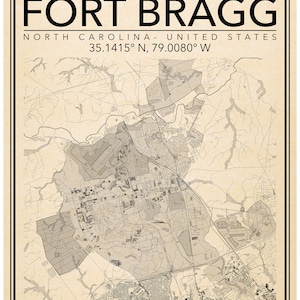 DIGITAL DOWNLOAD 11x14in Print of United States Army Fort Bragg, North ...