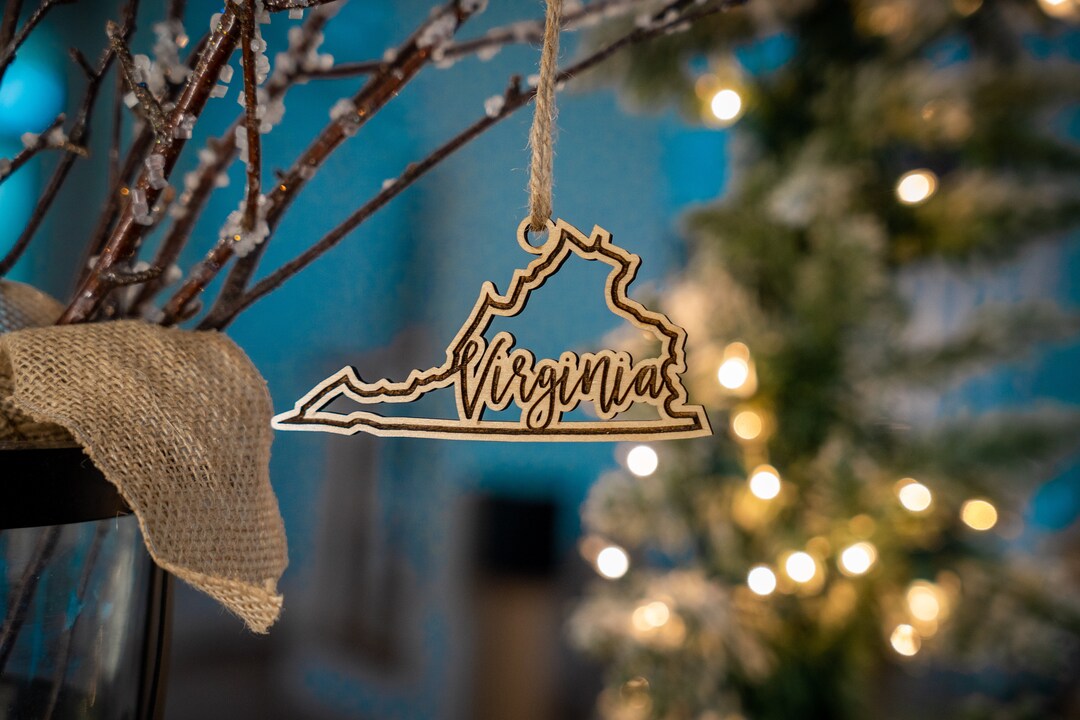 Virginia- Laser Cut United States Birch Wood Ornament! - Etsy