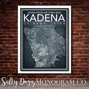 Wall Art Map Print of US Air Force Base Kadena- Okinawa, Japan! - Etsy