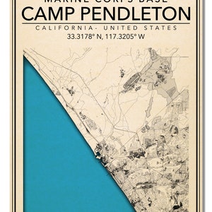 Wall Art Map United States Marine Corps Base Camp Pendleton!! - Etsy