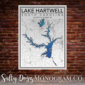 DIGITAL DOWNLOAD 18x24in Print of Lake Hartwell, South Carolina! ***3 ...