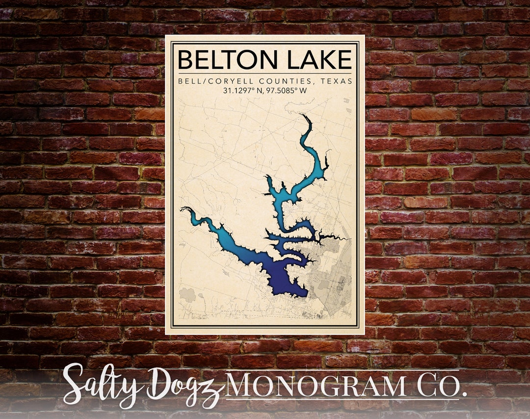 DIGITAL DOWNLOAD 24x36in Print of Belton Lake, Texas! ***3 Versions ...