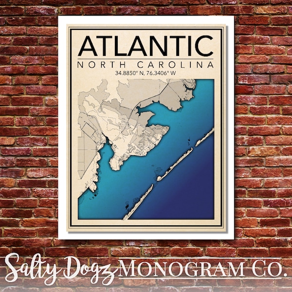 Atlantic Beach Nc Map - Etsy