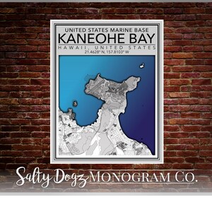 DIGITAL DOWNLOAD 11x14in Print of Marine Corps Air Station Kaneohe Bay ...