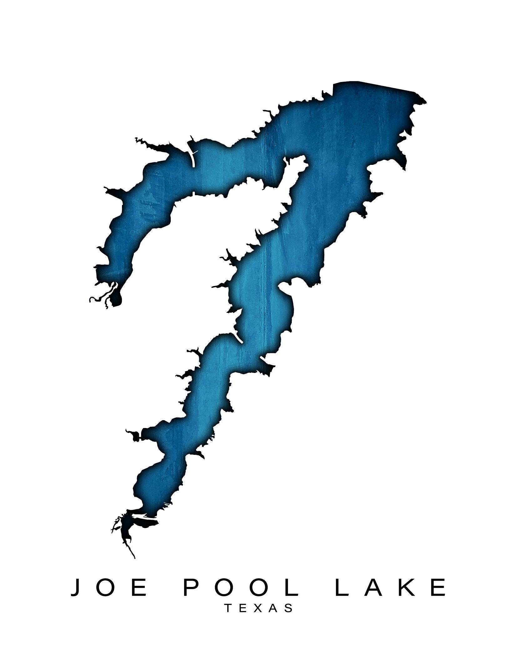 Wall Art Map Print of Joe Pool Lake Grand Prairie Dallas - Etsy