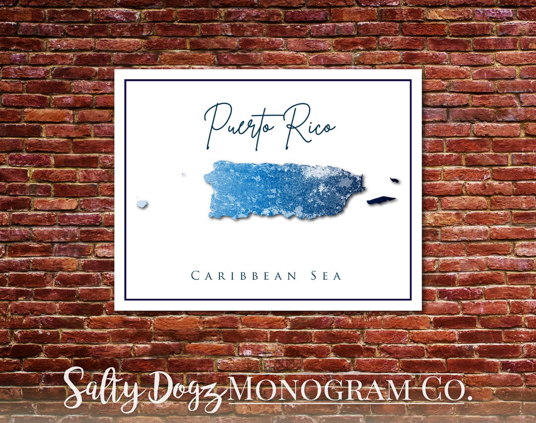 Wall Art Map of Puerto Rico! - Etsy