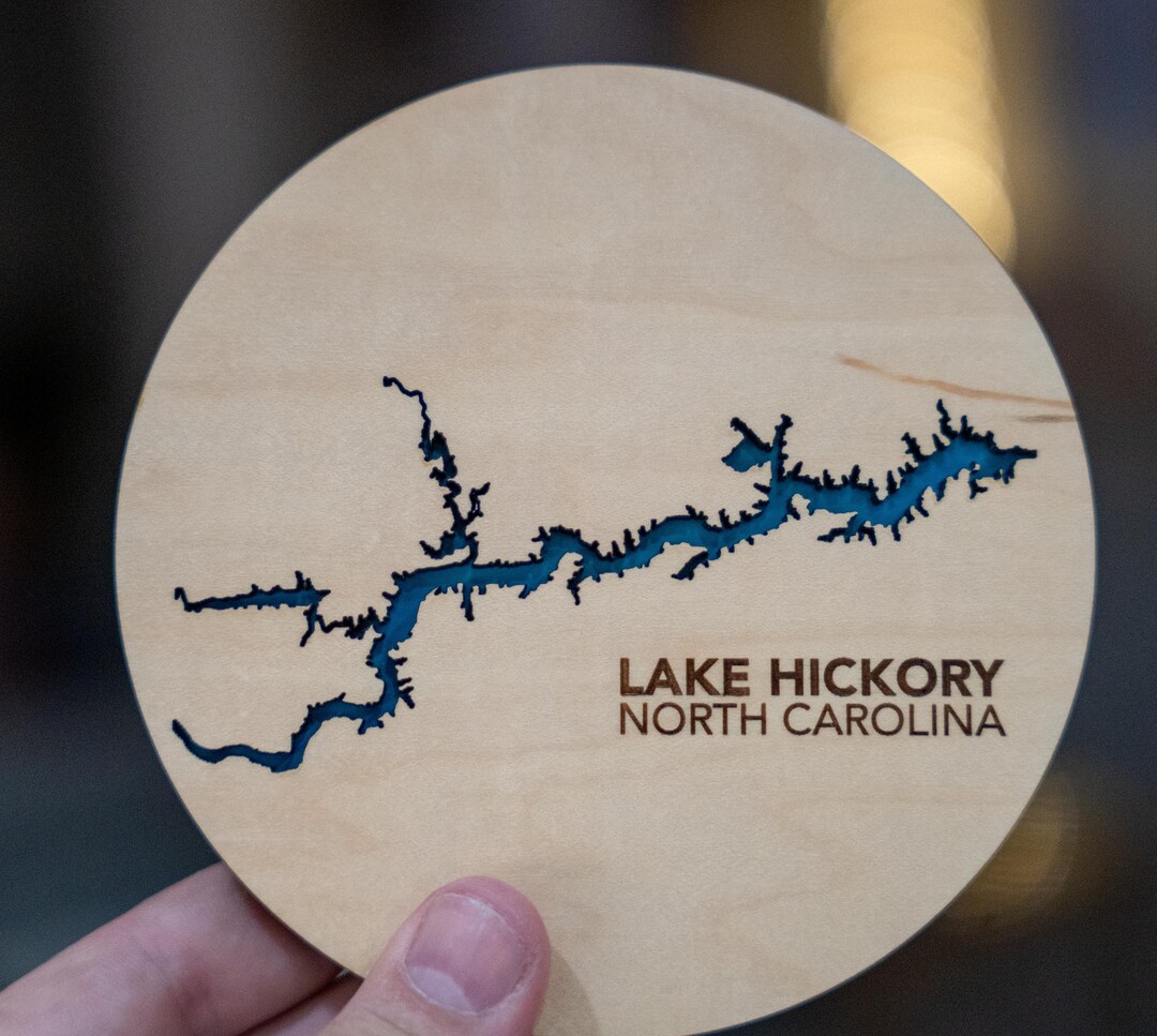 Laser Cut Maple Wood Magnet Fridge Ornament- Lake Hickory, North ...