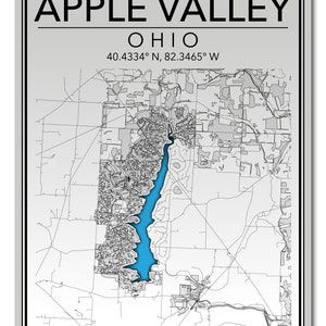 Wall Art Map Apple Valley, Ohio!!! - Etsy
