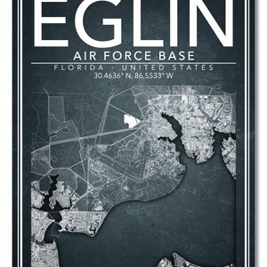 Wall Art Map Print Eglin Air Force Base, Florida!! - Etsy