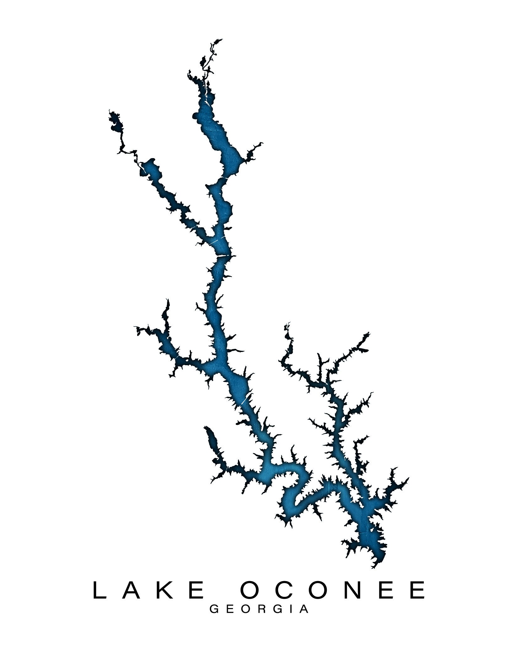 Wall Art Map Print of Lake Oconee Georgia - Etsy