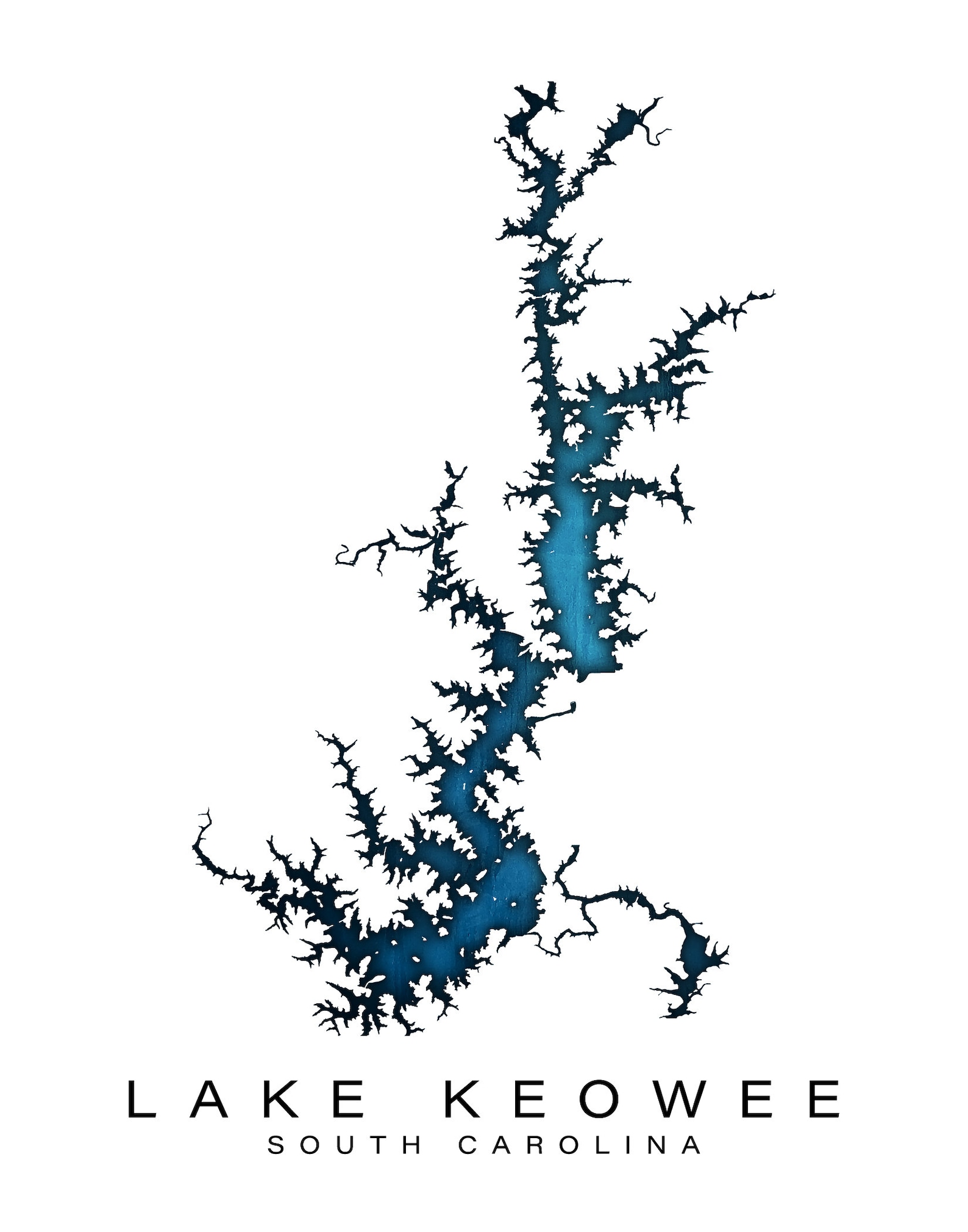 Wall Art Map Print of Lake Keowee, South Carolina!!! - Etsy