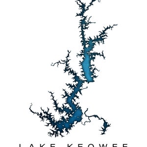 Wall Art Map Print of Lake Keowee, South Carolina!!! - Etsy