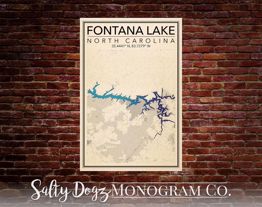 DIGITAL DOWNLOAD 24x36in Print of Fontana Lake, North Carolina! ***3 ...
