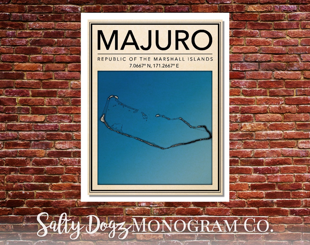 Wall Art Map Print of Majuro, Republic of the Marshall Islands!! - Etsy