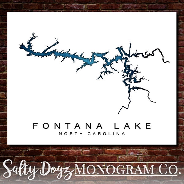 Fontana Lake Map - Etsy
