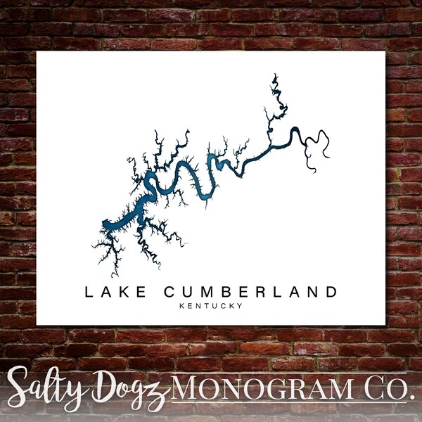 Lake Cumberland Map Svg - Etsy