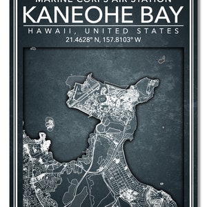 Wall Art Map Print of Marine Corps Air Station Kaneohe Bay, Hawaii ...