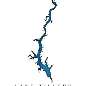 Wall Art Map Print of Lake Tillery, North Carolina!!! - Etsy