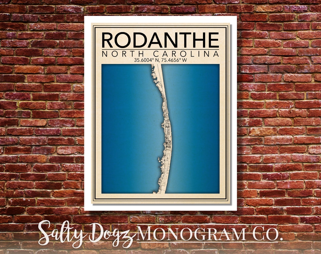 Wall Art Map Print Rodanthe, NC!! - Etsy