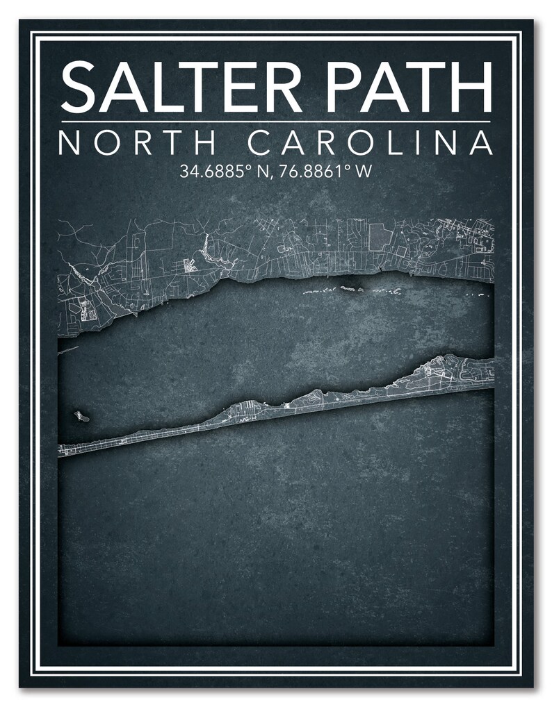 Wall Art Map Salter Path, NC!!! - Etsy