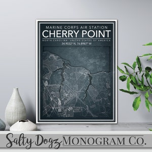 Wall Art Map Marine Corps Air Station Cherry Point Havelock, North ...