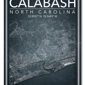 Wall Art Map of Calabash, North Carolina!!! - Etsy