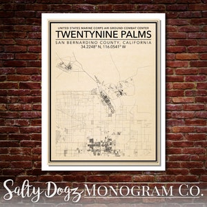 29 Palms MCAGCC Map Print, US Marine Corps Wall Art - Etsy