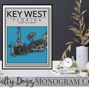 Wall Art Map Key West, Florida!!! - Etsy