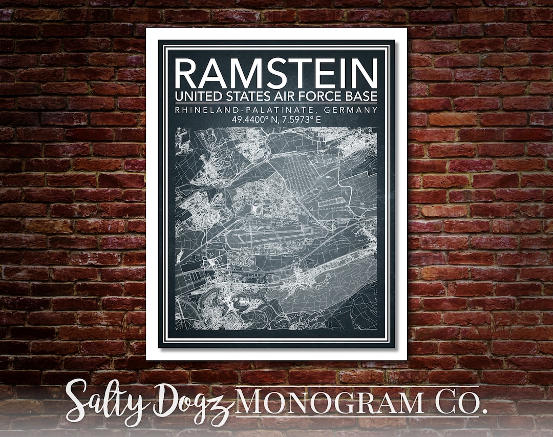 Wall Art Map of Ramstein Air Base, Rhineland-palatinate, Germany. - Etsy