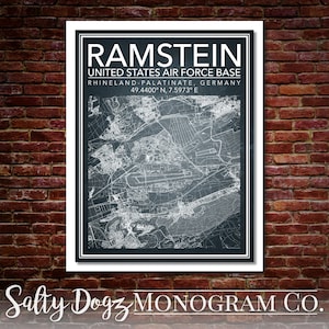 Wall Art Map of Ramstein Air Base, Rhineland-palatinate, Germany. - Etsy