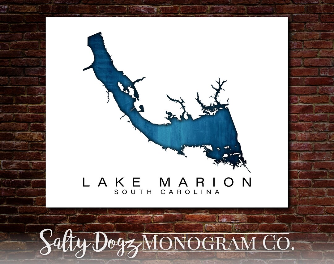 Wall Art Map Print of Lake Marion, South Carolina!!! - Etsy