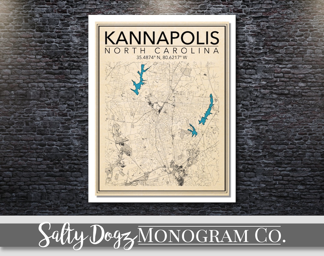 Wall Art Map Print of Kannapolis, North Carolina!!! - Etsy