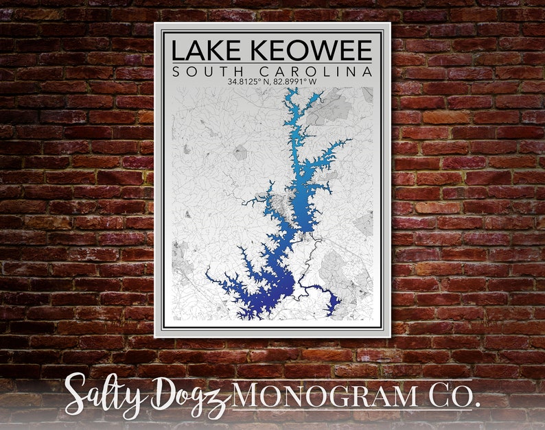 DIGITAL DOWNLOAD 18x24in Print of Lake Keowee, South Carolina! ***3 ...