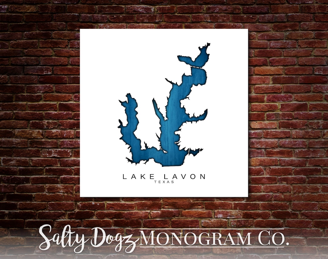 DIGITAL DOWNLOAD Art Map Print of Lavon Lake, Wylie, Collin County ...