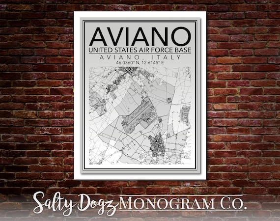Wall Art Map of Aviano Air Base Aviano Pordenone - Etsy Ireland