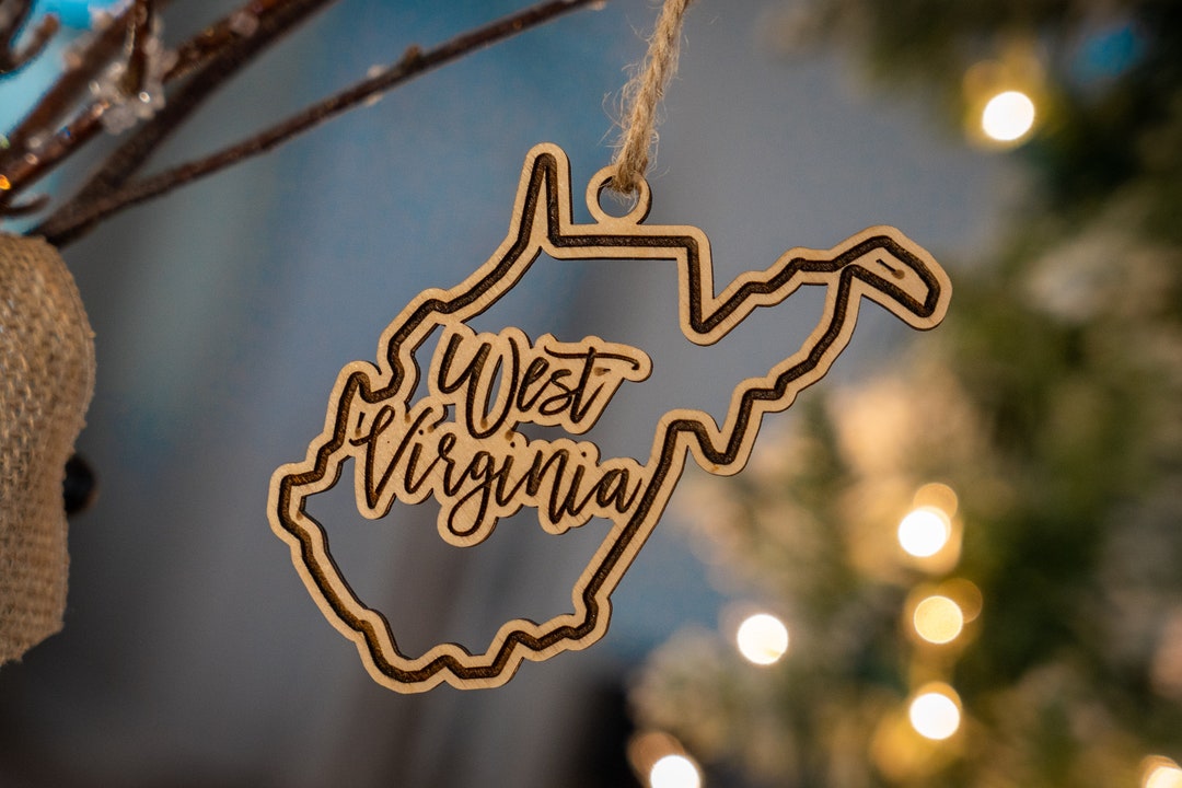 West Virginia- Laser Cut United States Birch Wood Ornament! - Etsy