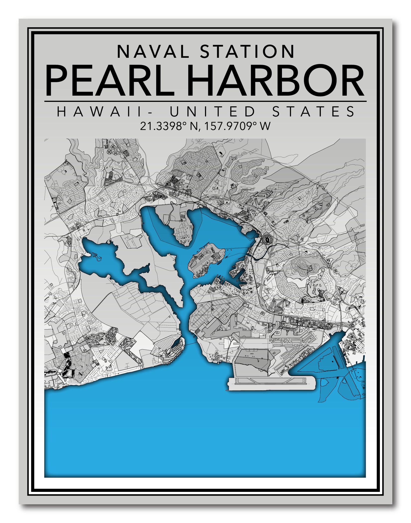 Pearl Harbor Base Map NOAA Chart 19366. Nautical Chart Of Pearl Harbor