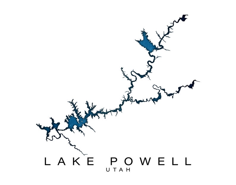 Wall Art Map Print of Lake Powell, Utah!!! - Etsy
