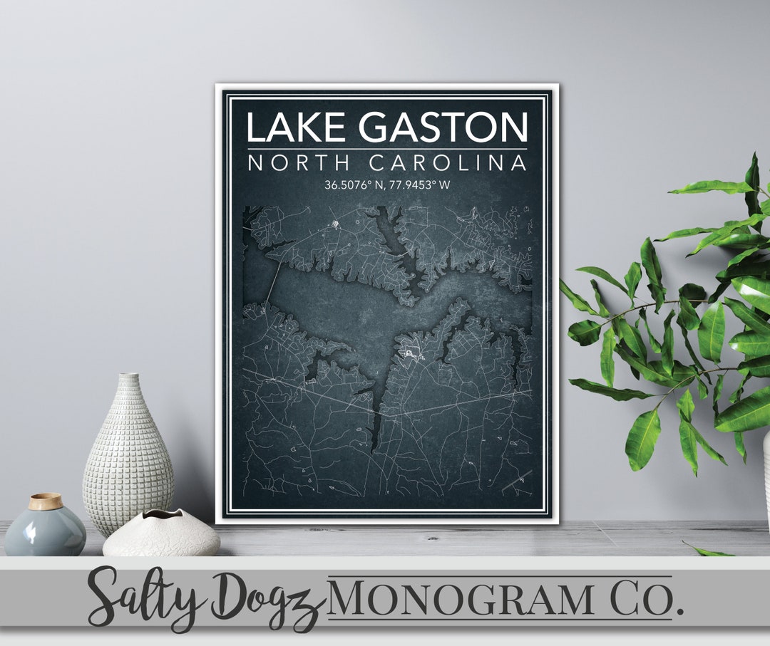 Wall Art Map Lake Gaston, NC!!! - Etsy