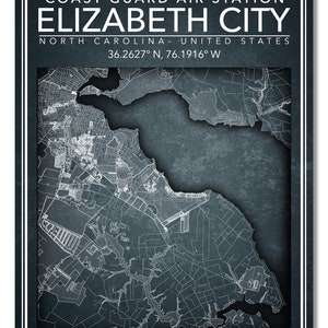 Wall Art Map US Coast Guard Air Station Elizabeth City!!! - Etsy